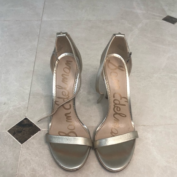 Sam Edelman | Shoes | Sam Edelman Gold Metallic Patti Anklestrap ...